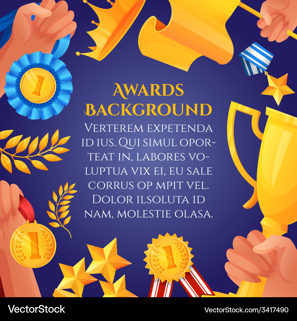 Award and prizes poster Royalty Free Vector Image