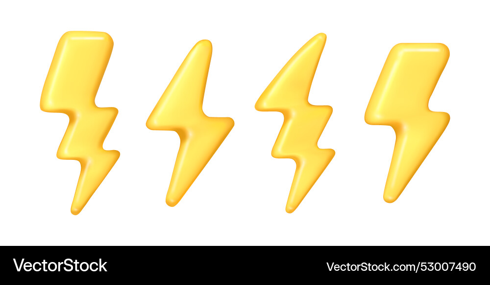 Bolt lighting thunderbolt yellow energy spark Vector Image