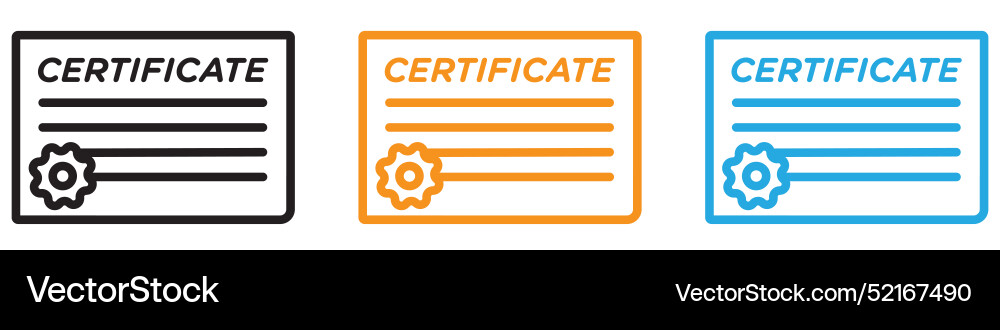 Certificate icon logo set collection for web app Vector Image