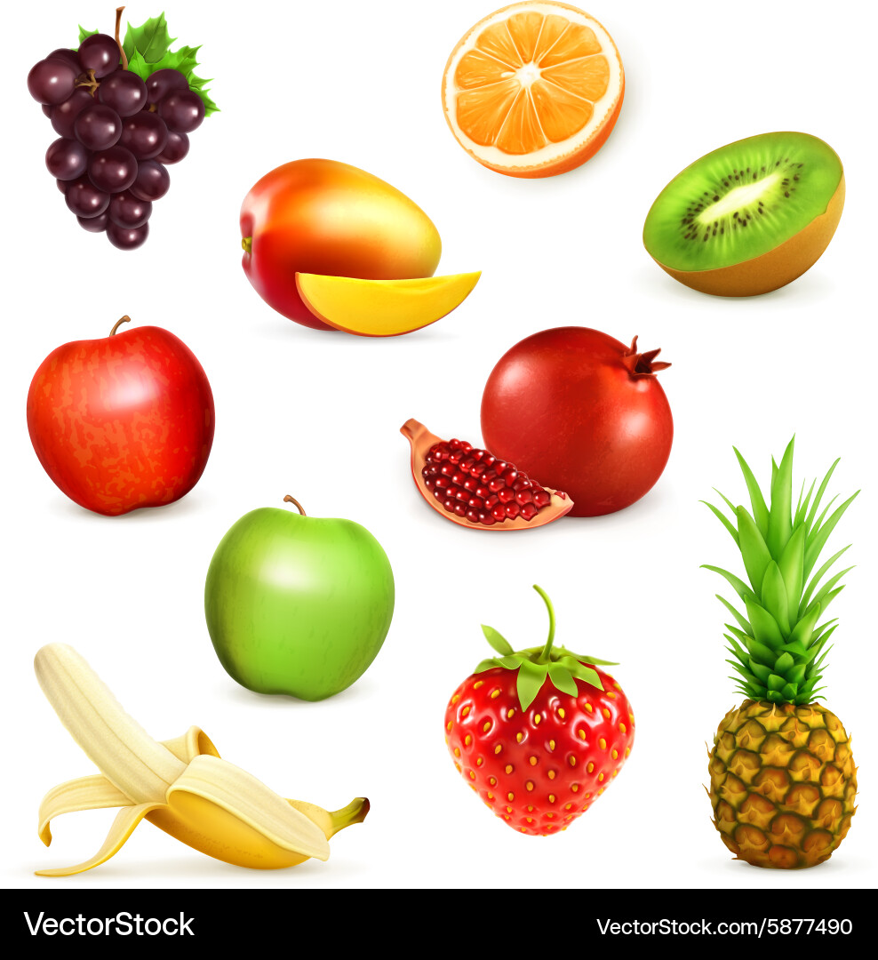 Fruits set Royalty Free Vector Image - VectorStock