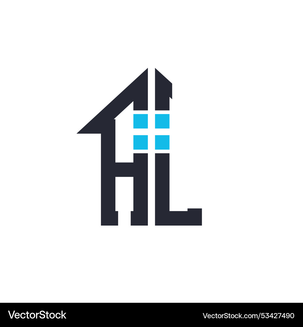 Initials al house logo design creative letter al Vector Image