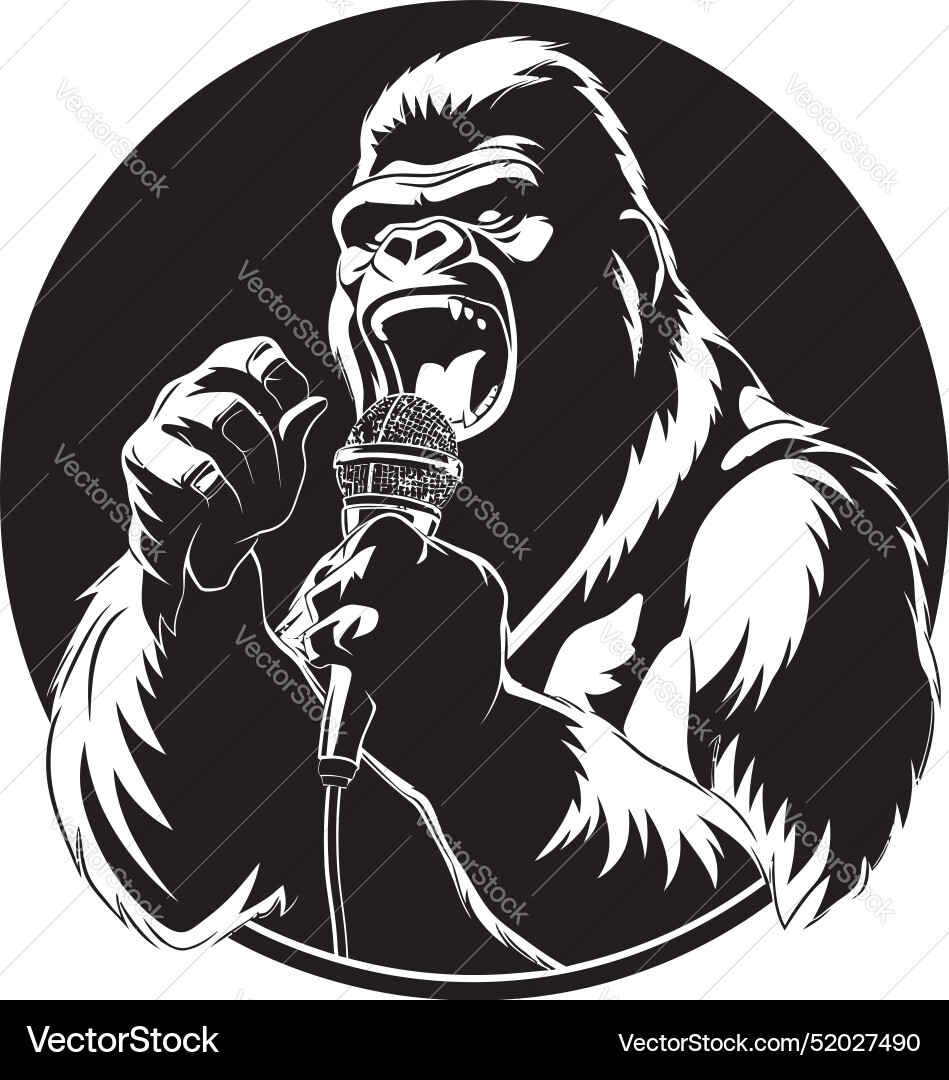 Jungle jams black logo silverback songster Vector Image
