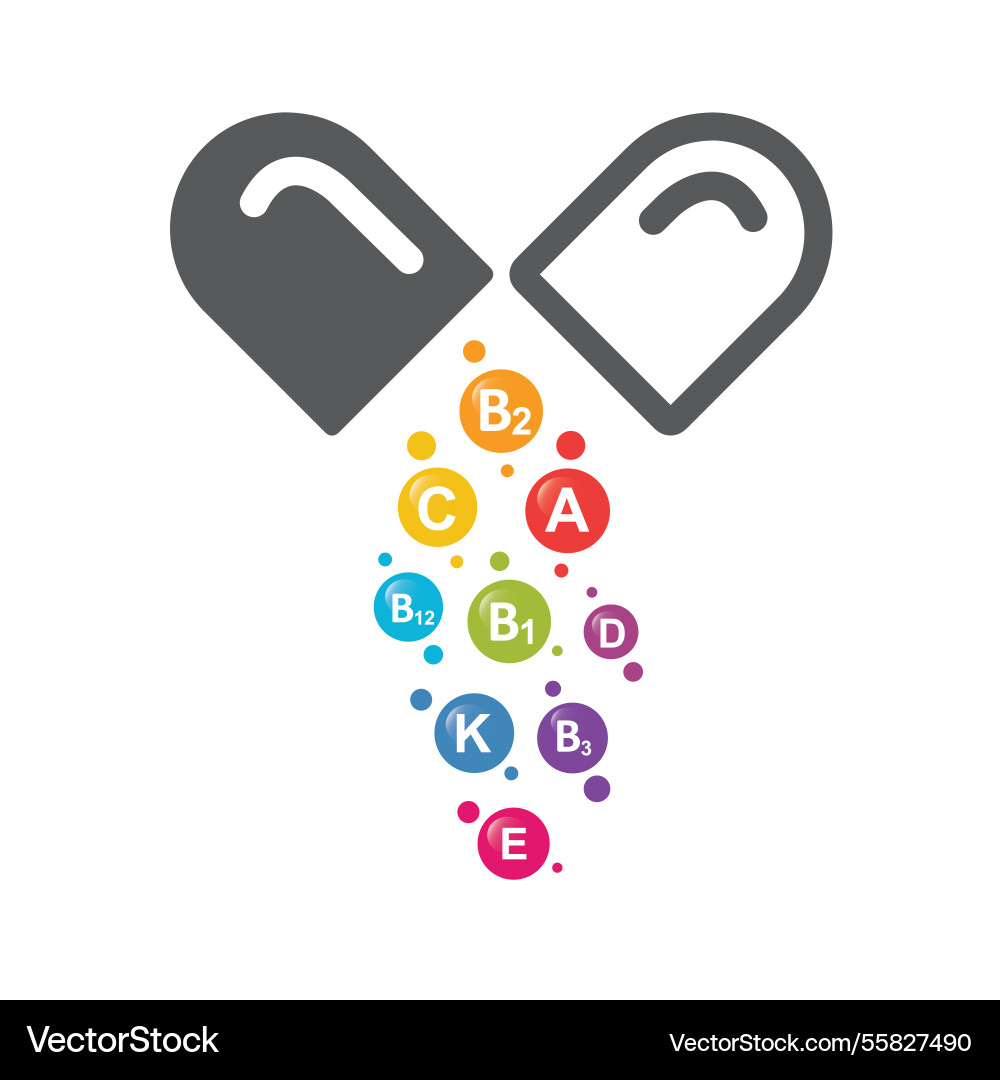 Multi vitamin complex icons Royalty Free Vector Image