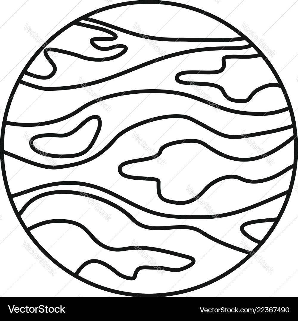 Neptune planet icon outline style Royalty Free Vector Image