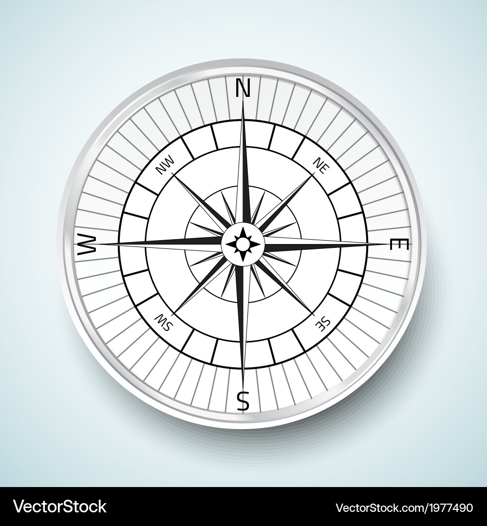 Realistic Compass Icon Royalty Free Vector Image