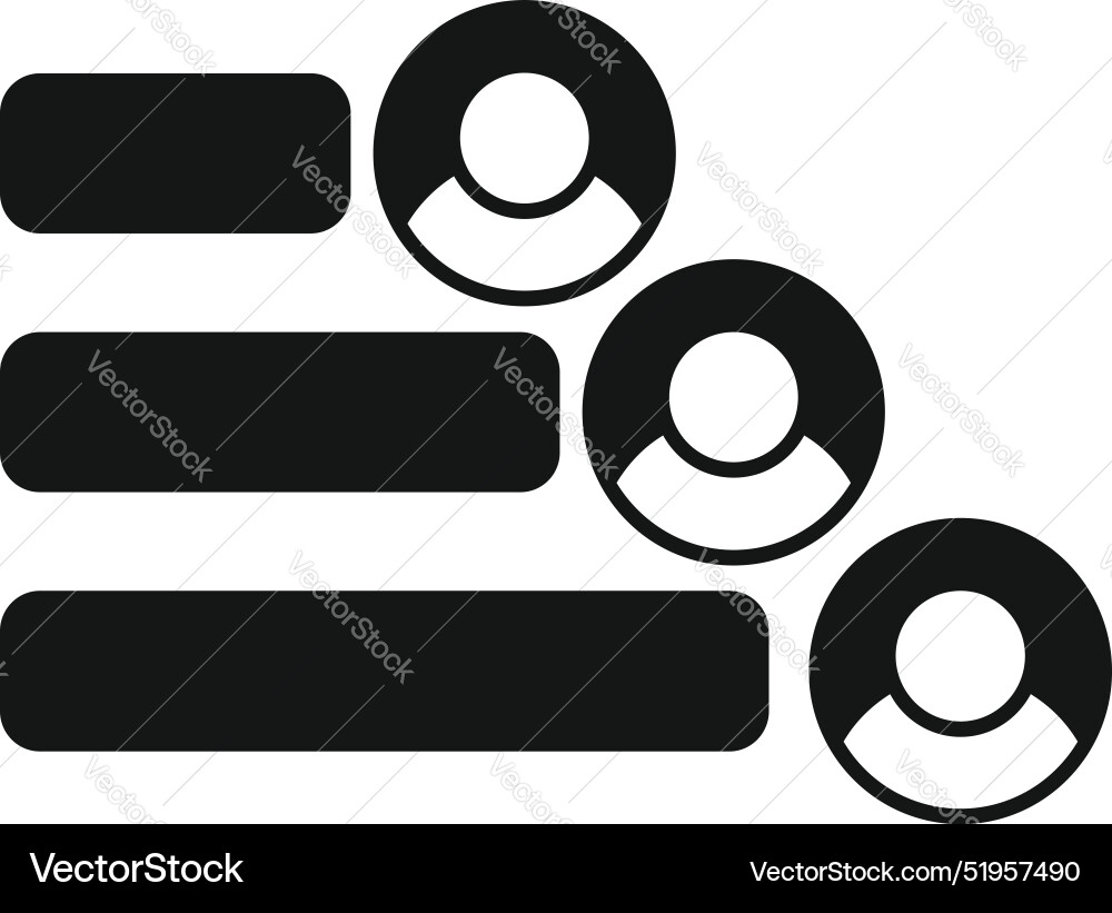 Three people icons representing a queue or ranking