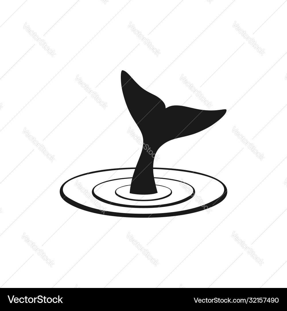 Whale Tail Symbol Icon Royalty Free Vector Image