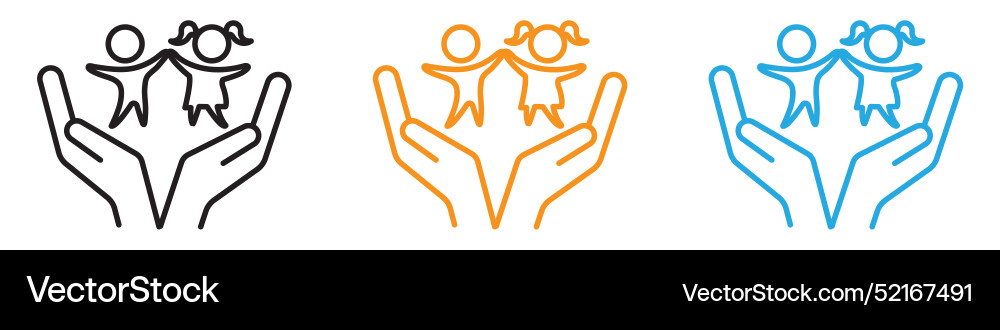 Child protect icon logo set collection for web Vector Image