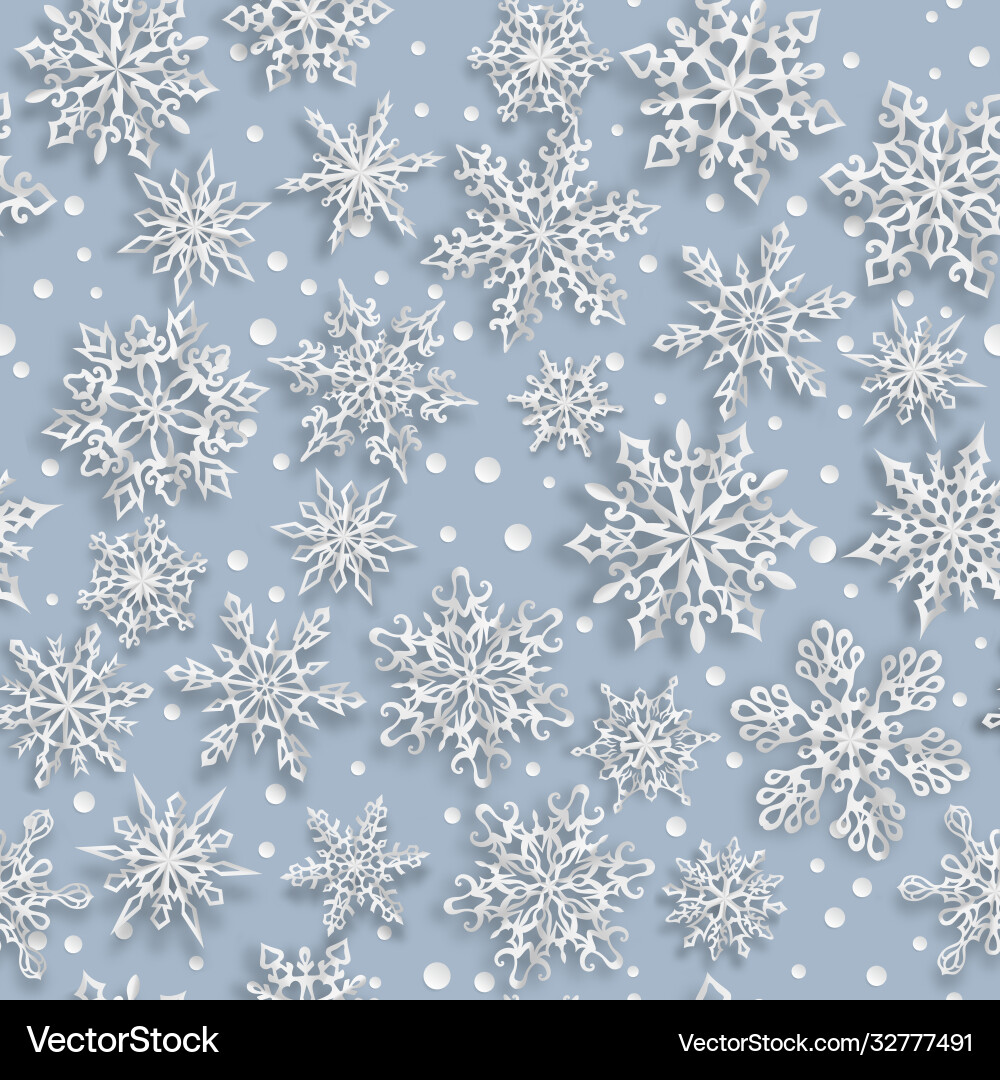 Christmas seamless pattern paper snowflakes Vector Image