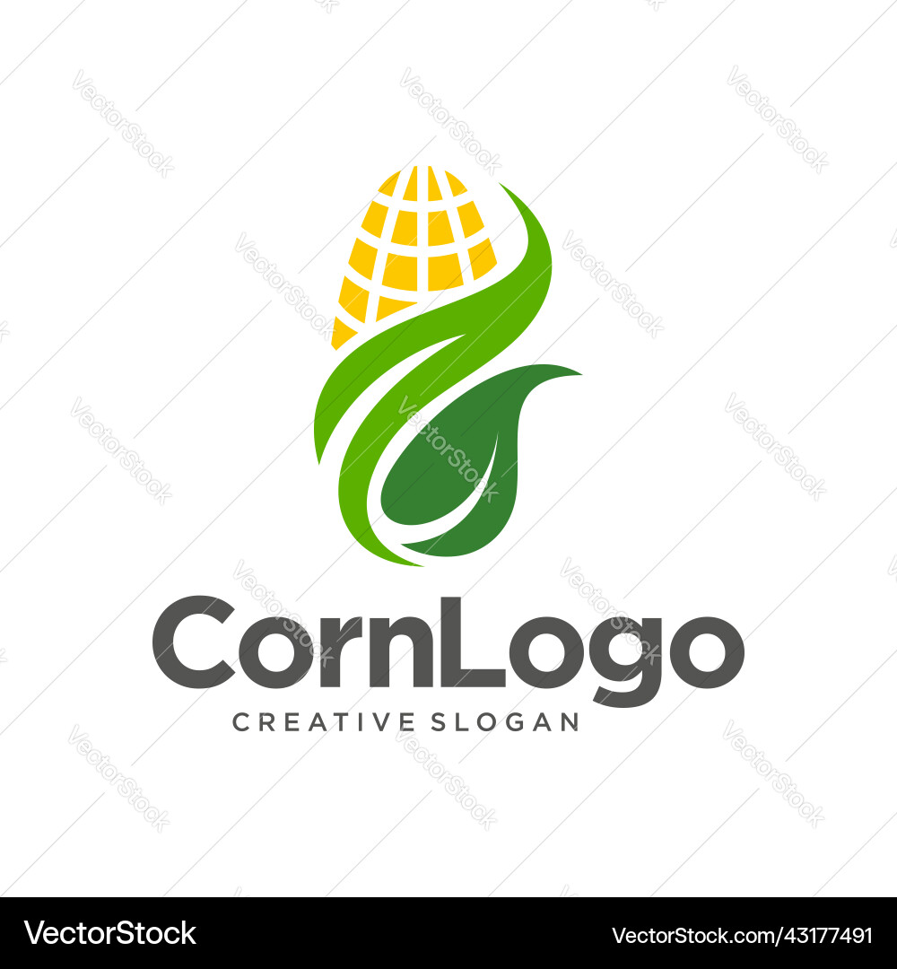 Corn farming logo design Royalty Free Vector Image