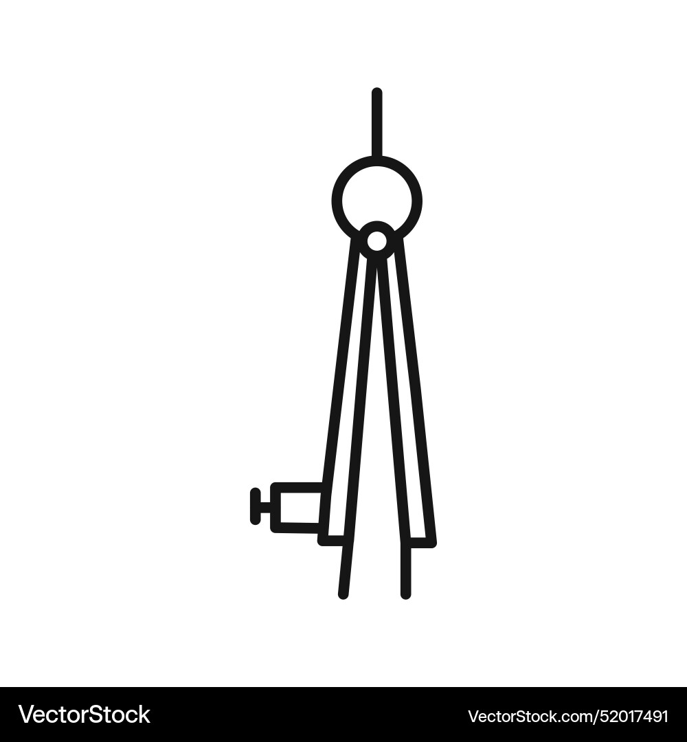 Geometric compass icon black line art Royalty Free Vector