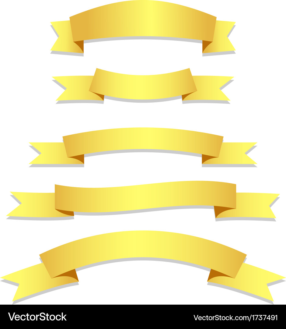 Golden Ribbon Flags Collection – Royalty-Free Vector | VectorStock