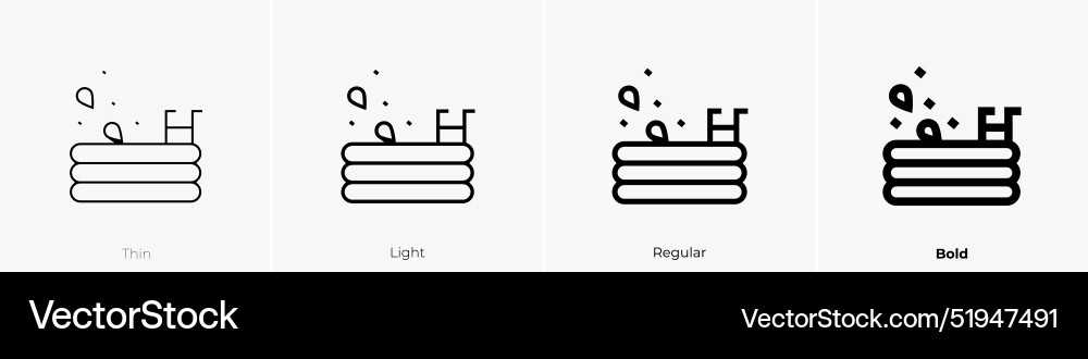 Inflatable pool icon thin light regular and bold Vector Image