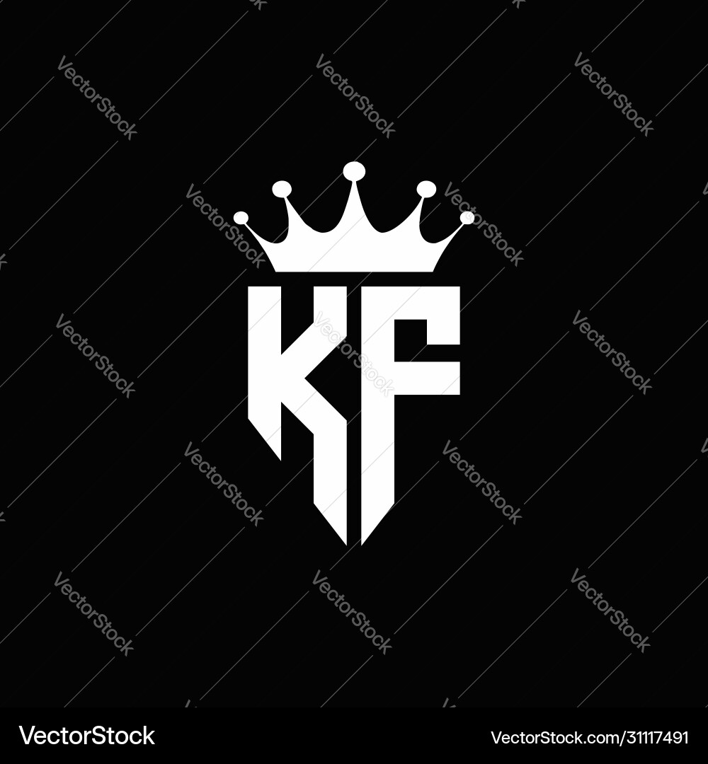 Kf logo monogram emblem style with crown shape Vector Image