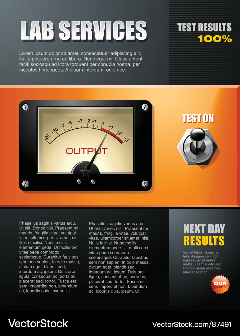 Lab service brochure Royalty Free Vector Image
