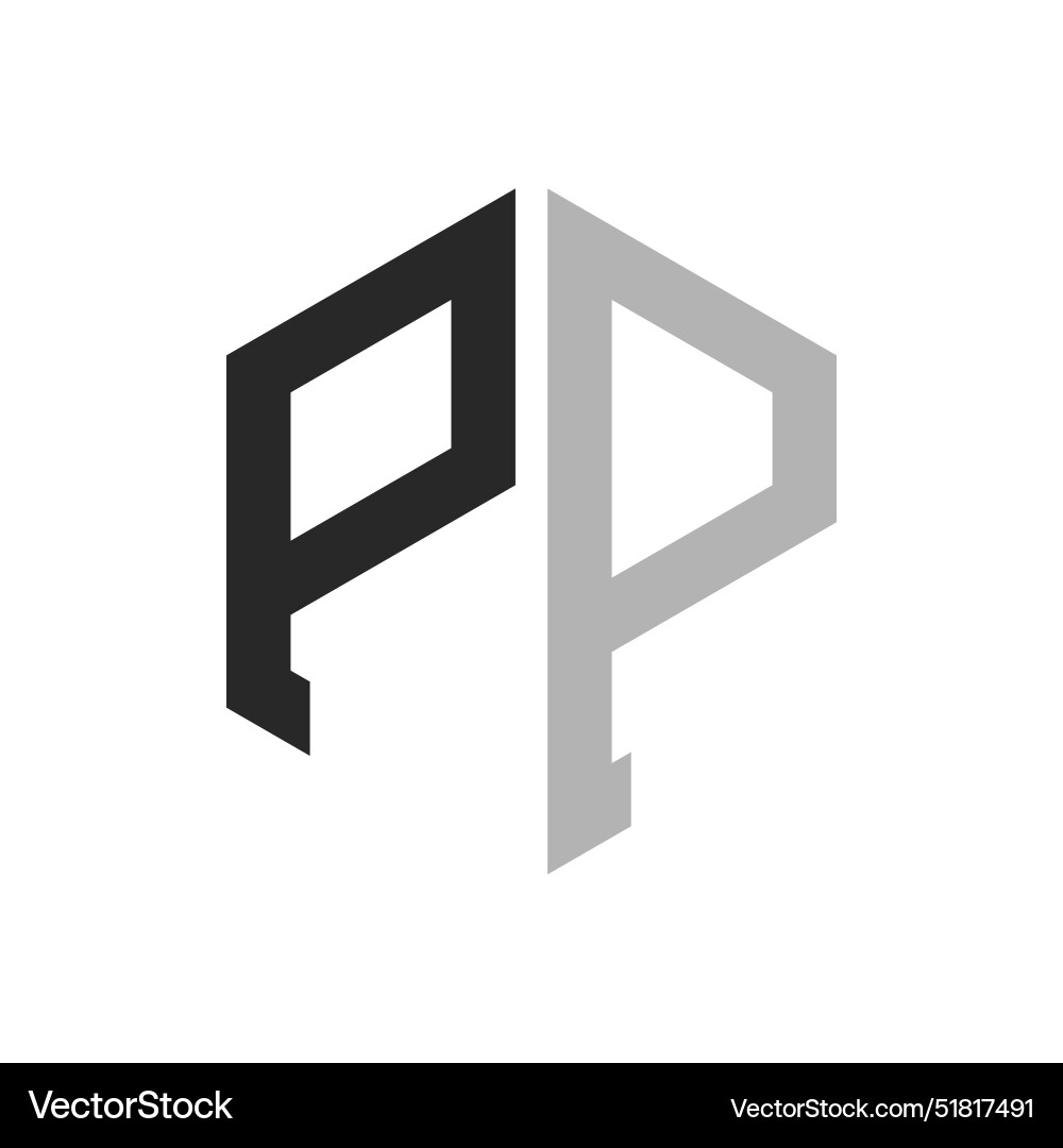Modern unique hexagon letter pp logo design Vector Image