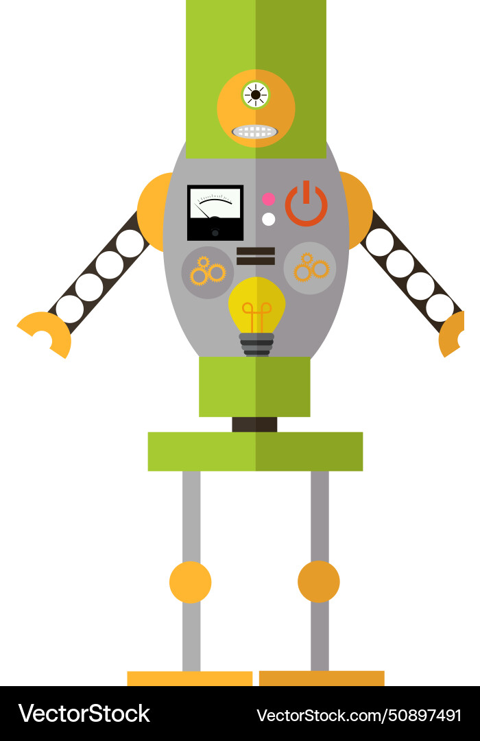 Robot machine icon isolated on white Royalty Free Vector