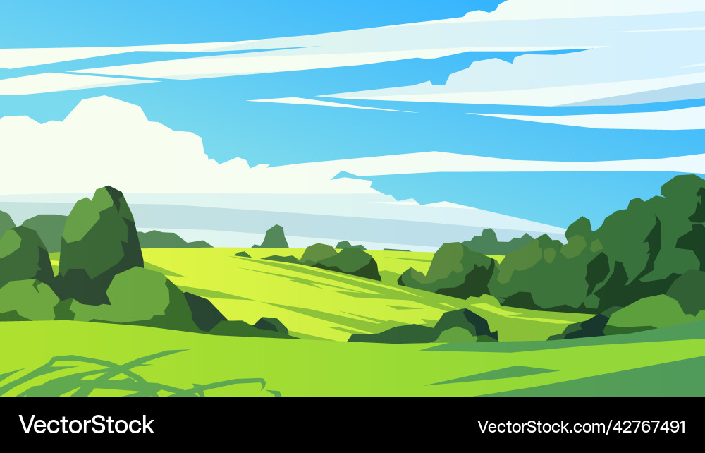 Rolling hills landscape Royalty Free Vector Image