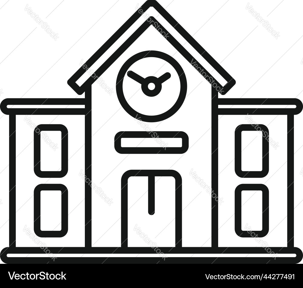 Train station building icon outline metro Vector Image