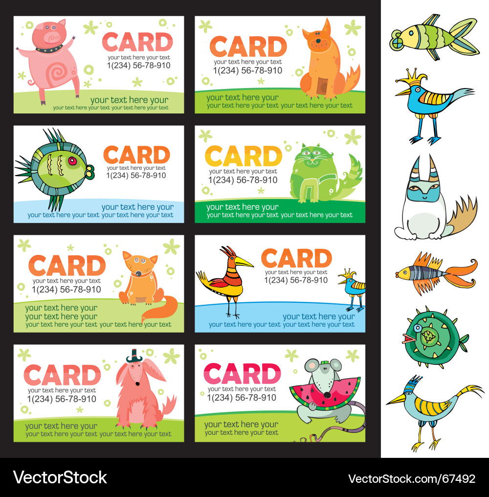 Animals cards Royalty Free Vector Image - VectorStock