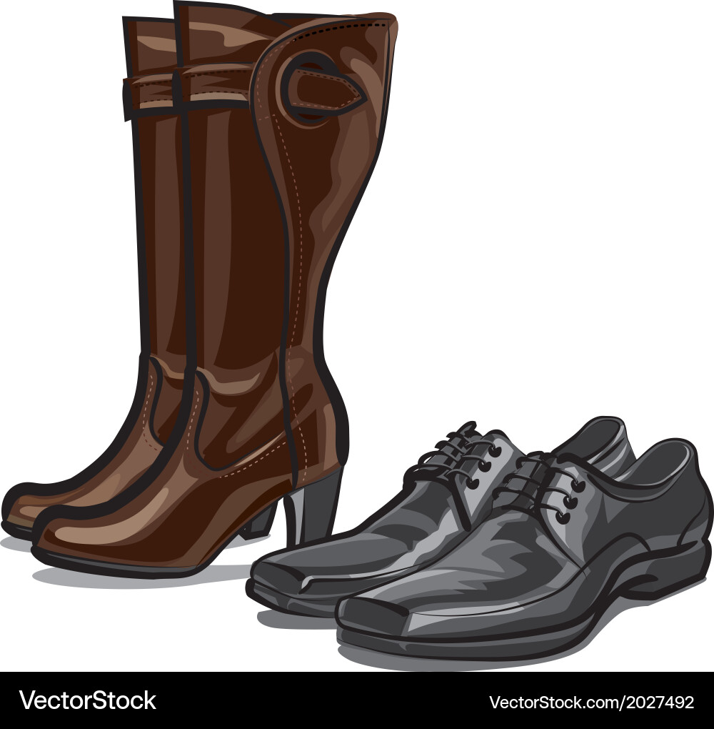 Boots and shoes Royalty Free Vector Image - VectorStock