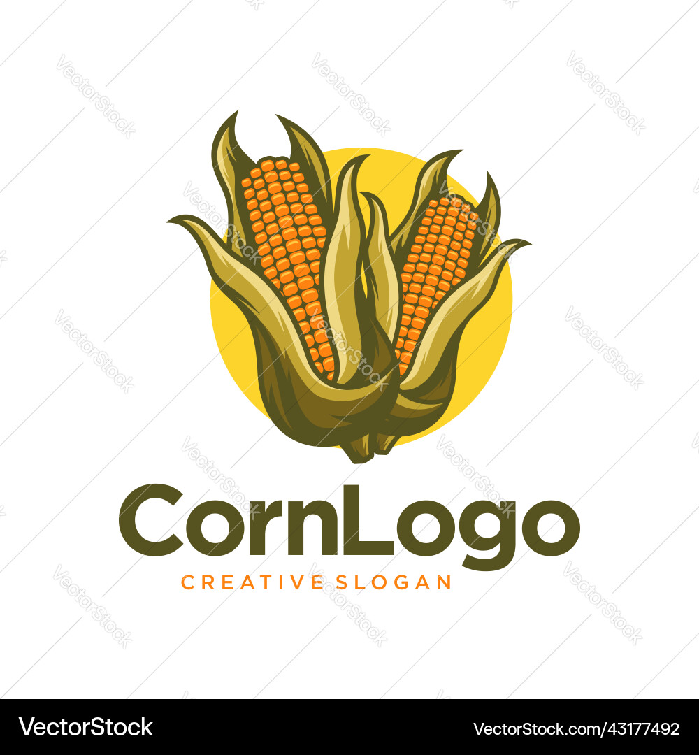 Corn farming logo design Royalty Free Vector Image