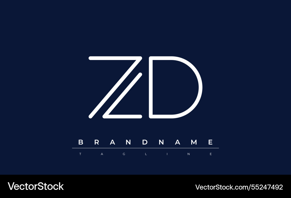 Creative zd letter initial logo image Royalty Free Vector