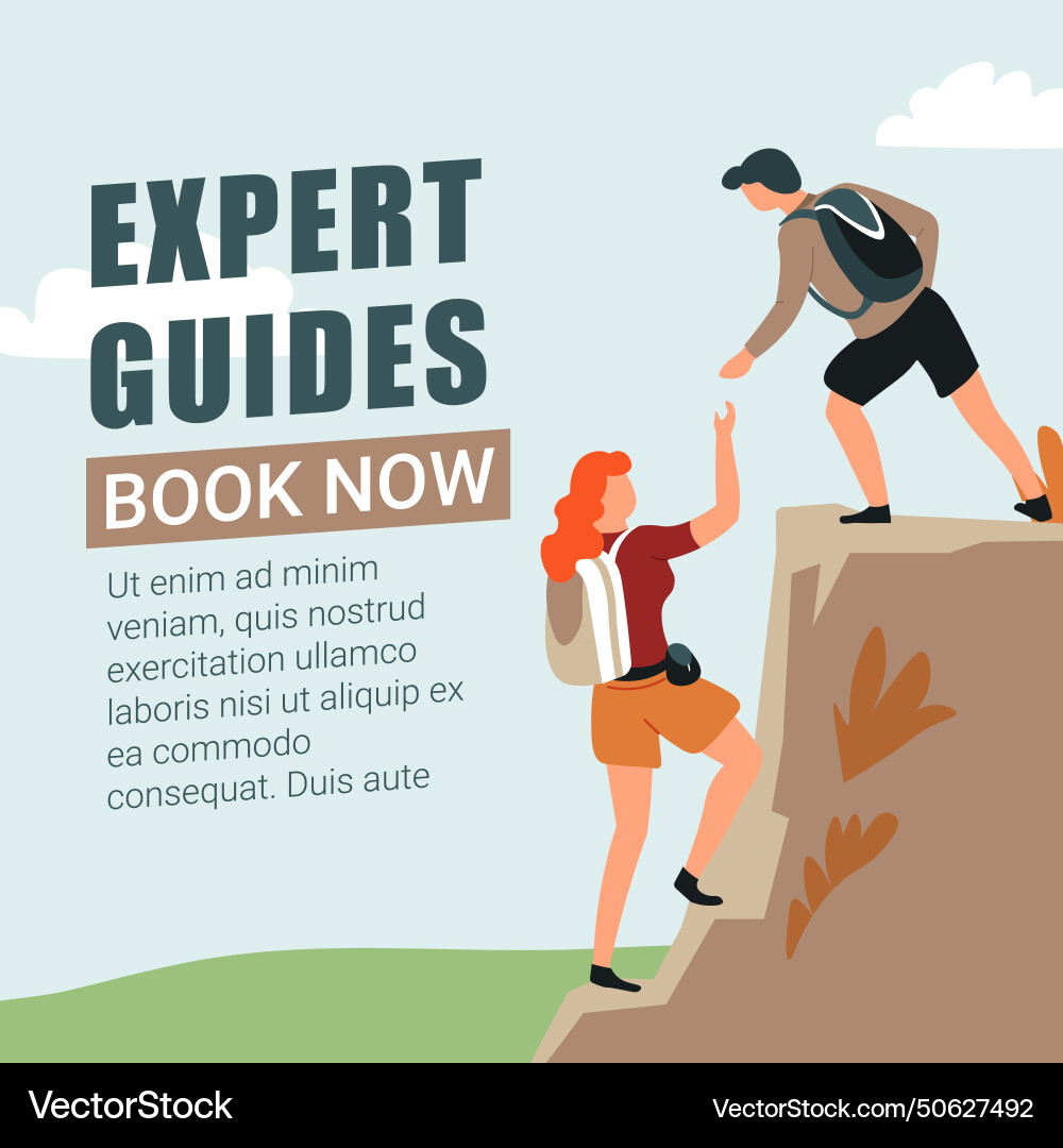 Expert guides book now Royalty Free Vector Image