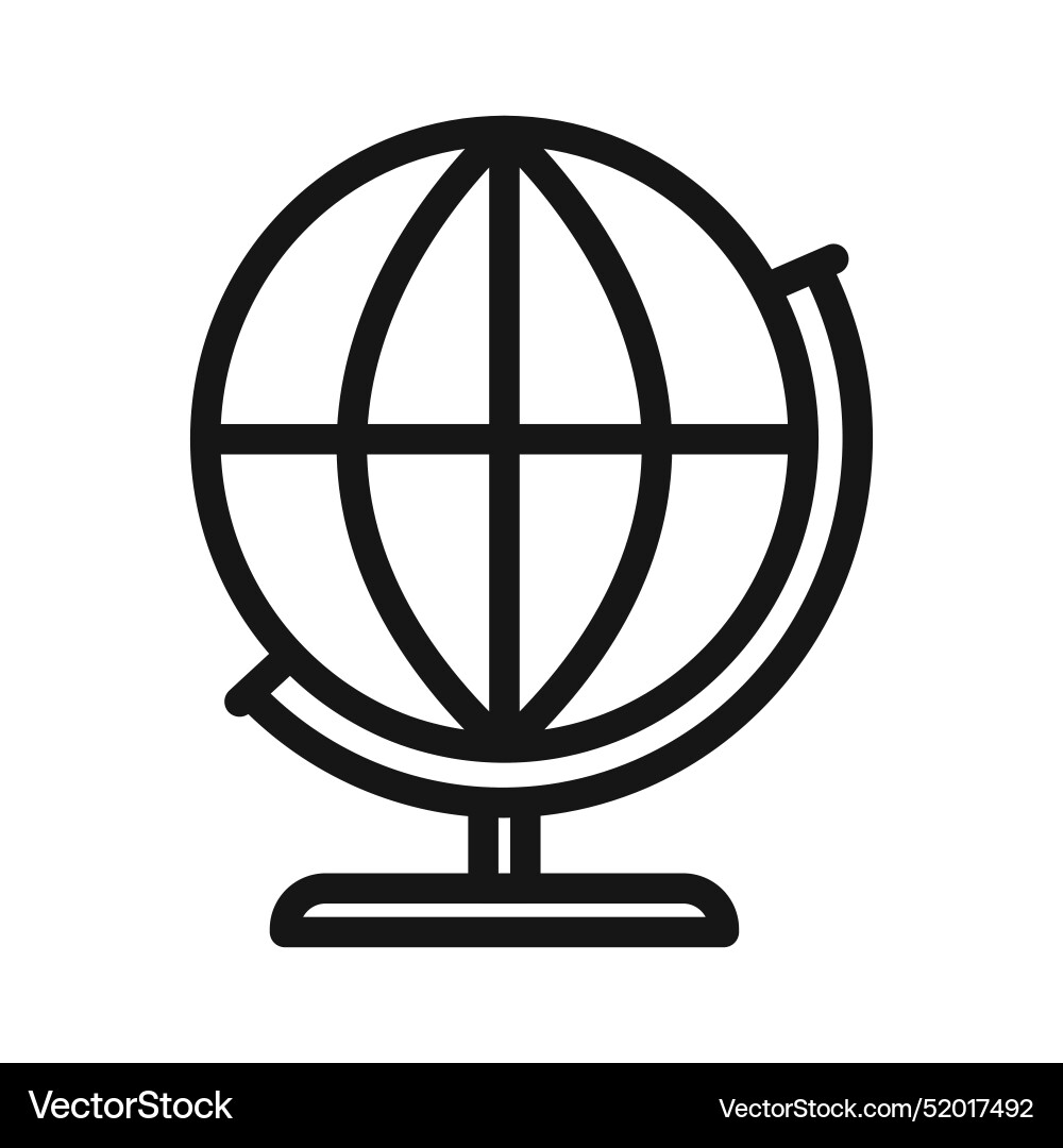Globe icon black line art Royalty Free Vector Image
