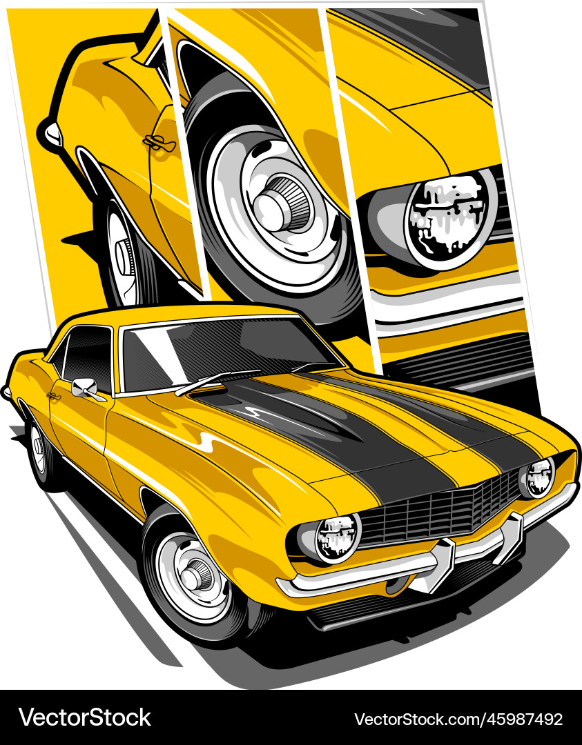Muscle car 04 Royalty Free Vector Image - VectorStock
