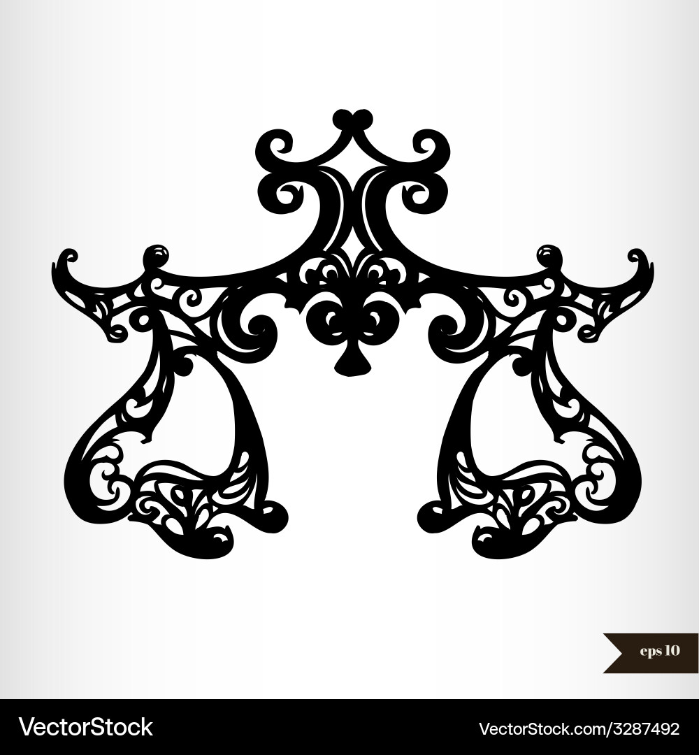 Zodiac signs black and white - libra Royalty Free Vector