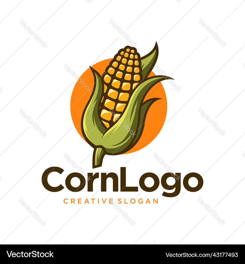 Corn farming logo design Royalty Free Vector Image