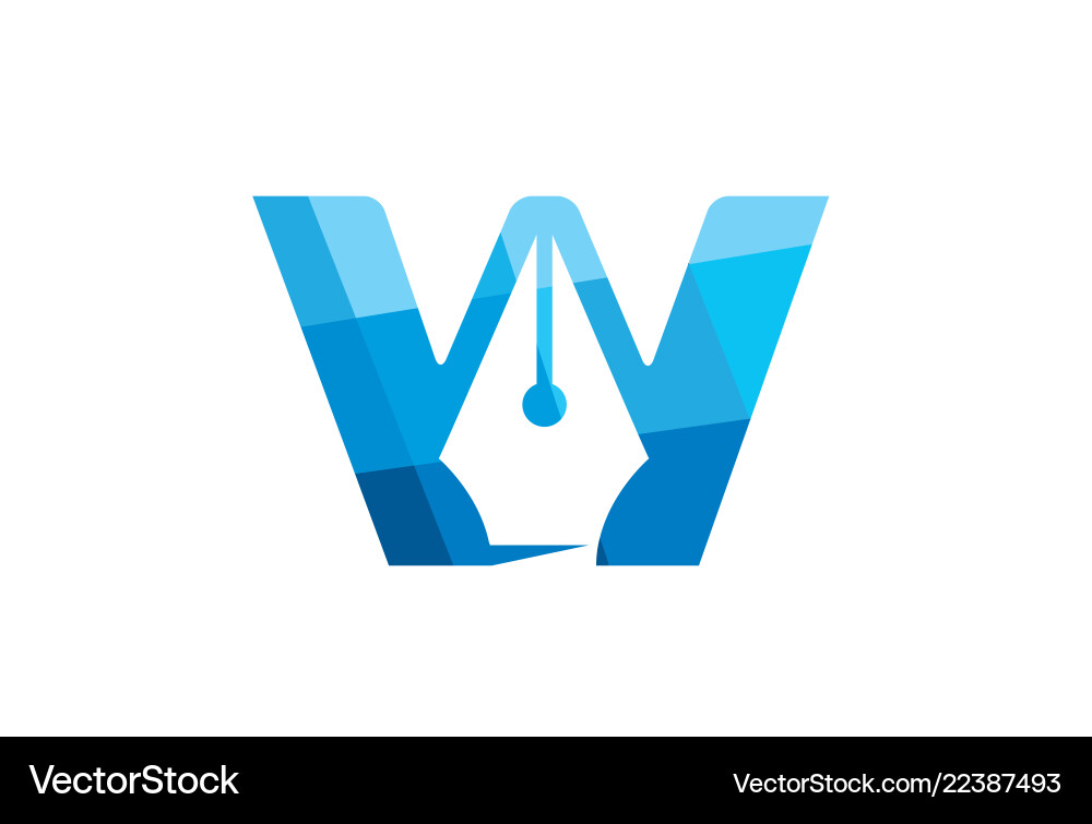 Creative web blue letter w symbol logo Royalty Free Vector