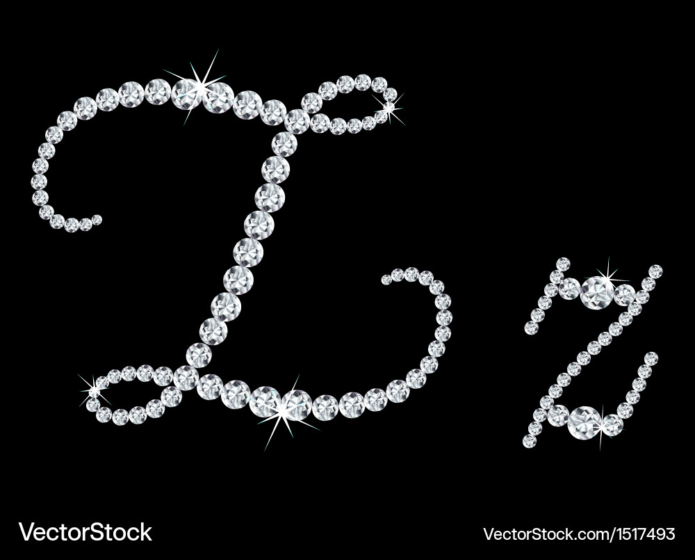 Diamond alphabetic letters of z Royalty Free Vector Image
