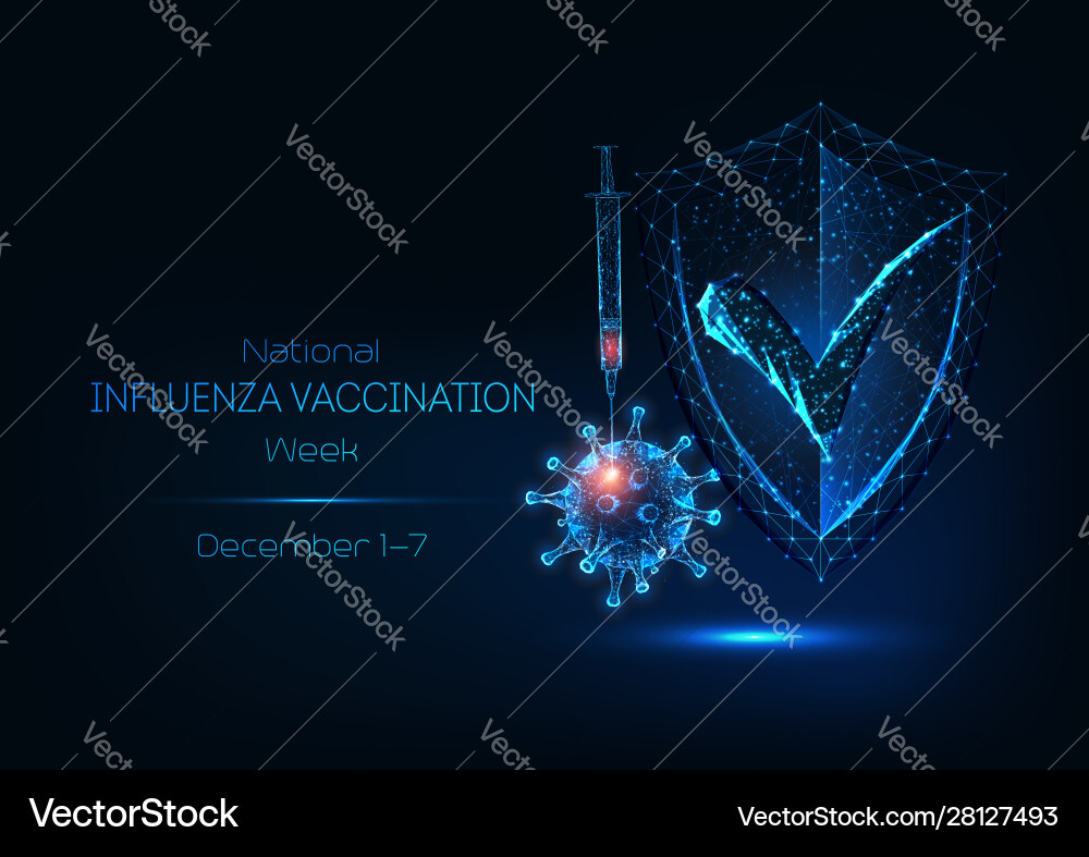 Futuristic national influenza vaccination week Vector Image