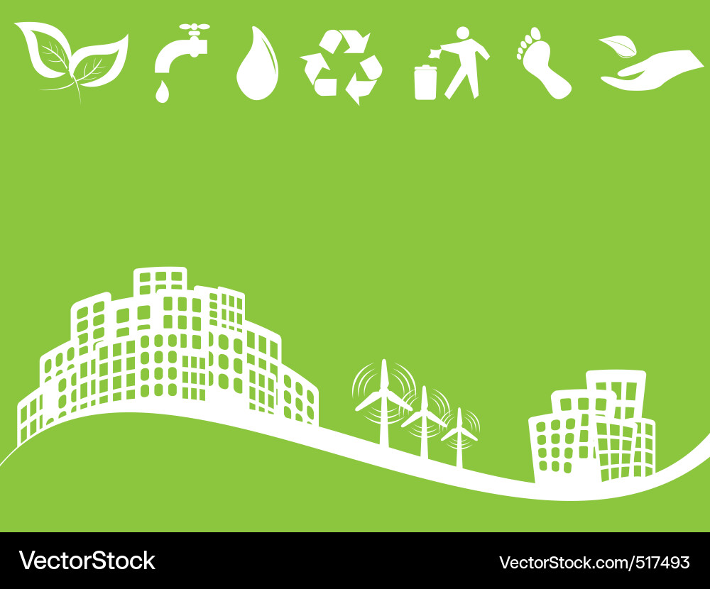 Green city Royalty Free Vector Image - VectorStock