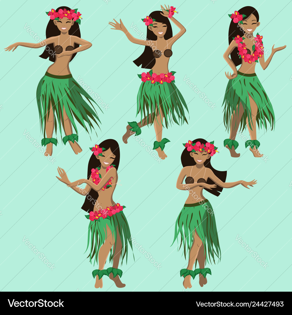 Hawaiian Hula Girl Clip Art 2+ Thousand Vector Hawaiian Hula Dancer