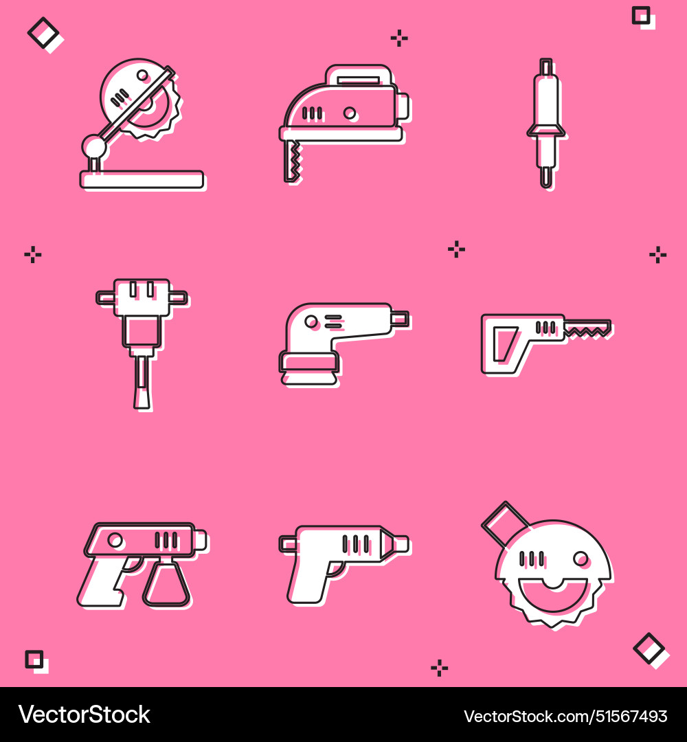 Set table saw for woodwork electric jigsaw Vector Image