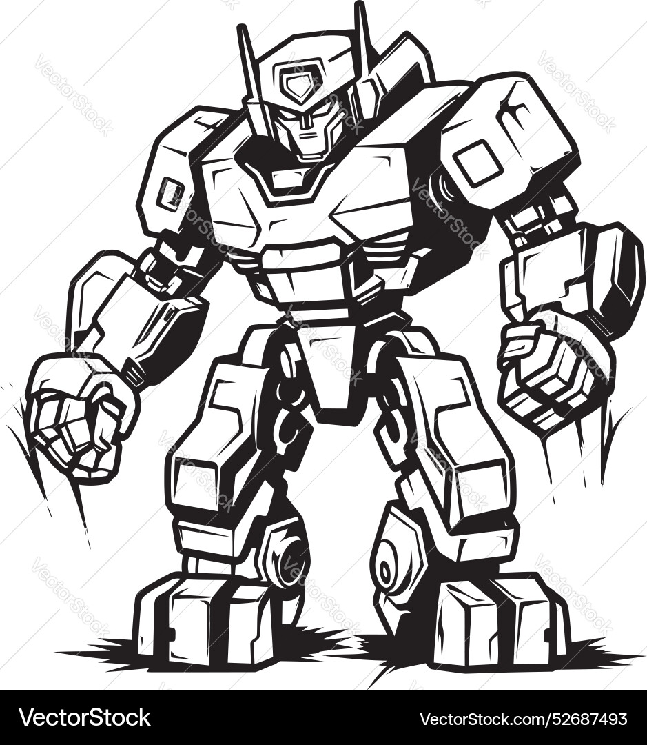 Tech war transforming weapon with bold black Vector Image