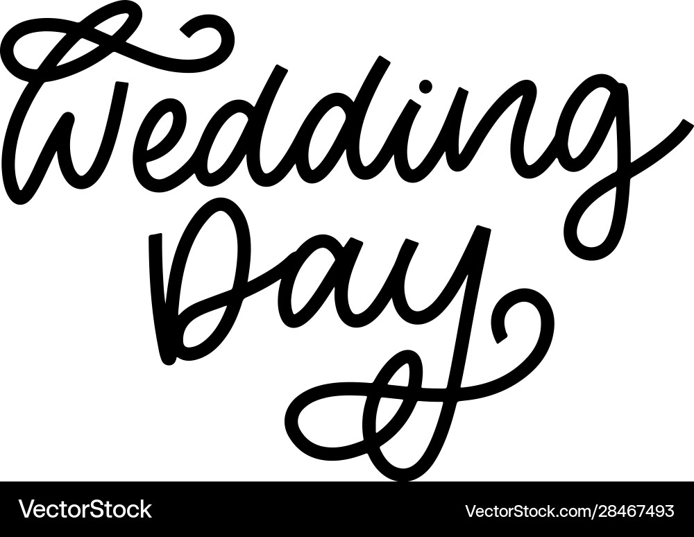 Wedding hand lettering sign calligraphy text Vector Image