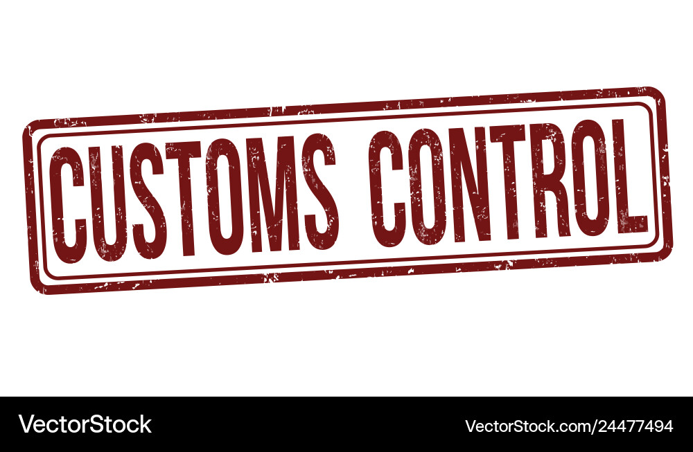 Customs control sign or stamp Royalty Free Vector Image