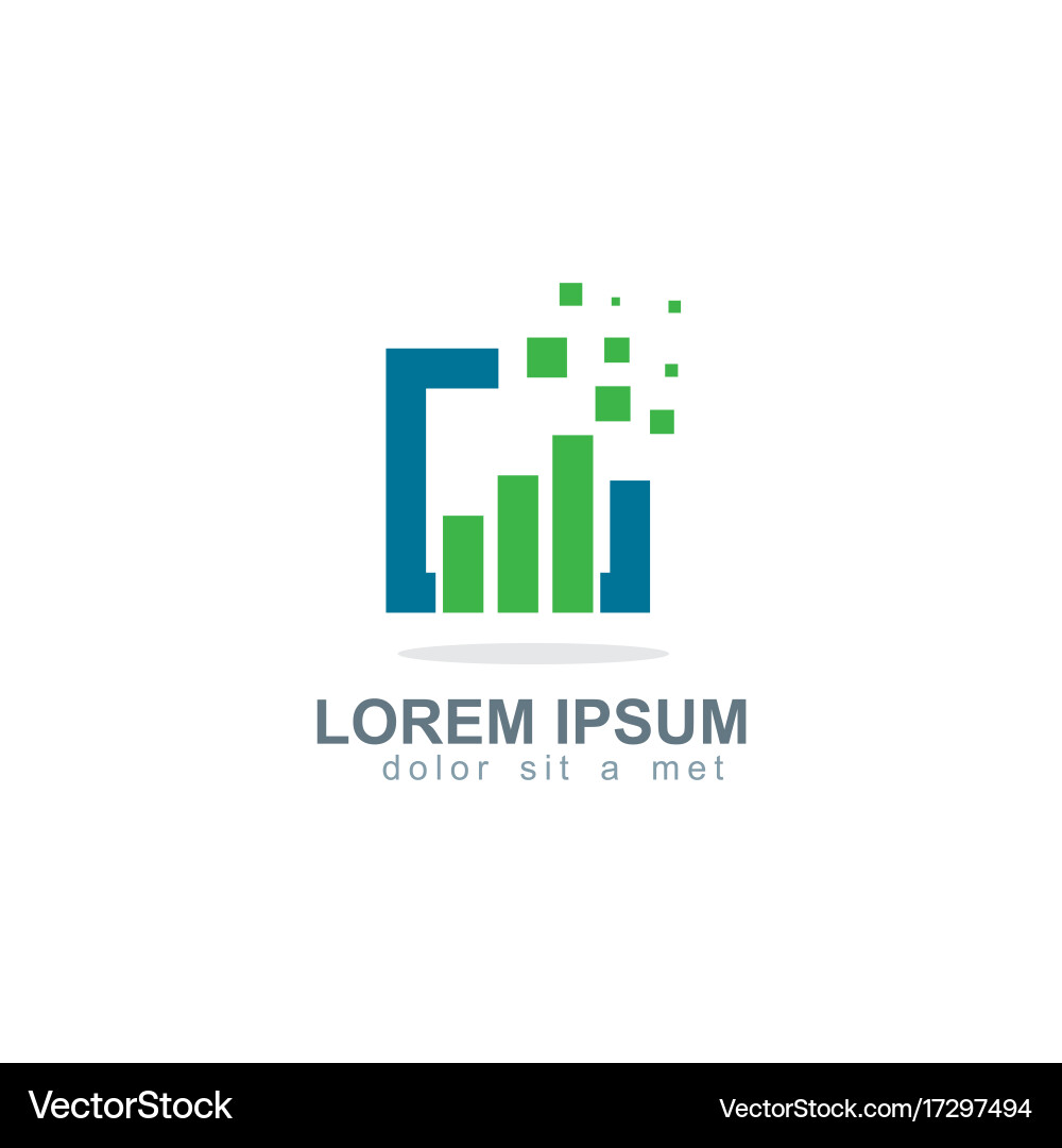 Digital business technology logo Royalty Free Vector Image