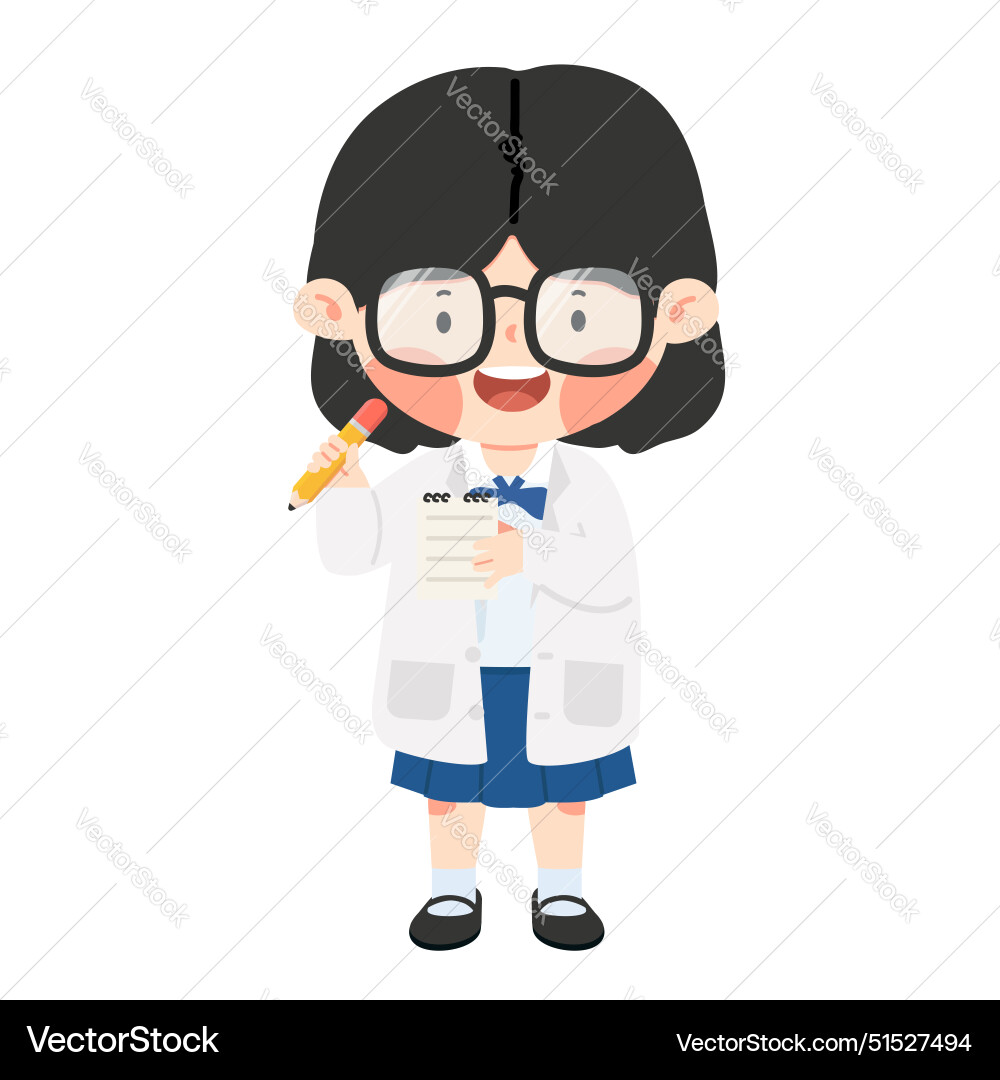 Girl student in science gown Royalty Free Vector Image