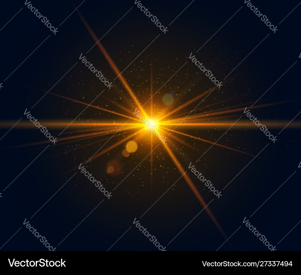 Glowing flash realistic lens flare effect Vector Image