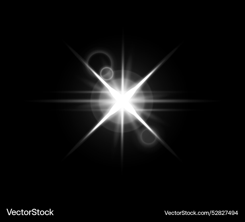 Light flare effect glowing white realistic Vector Image