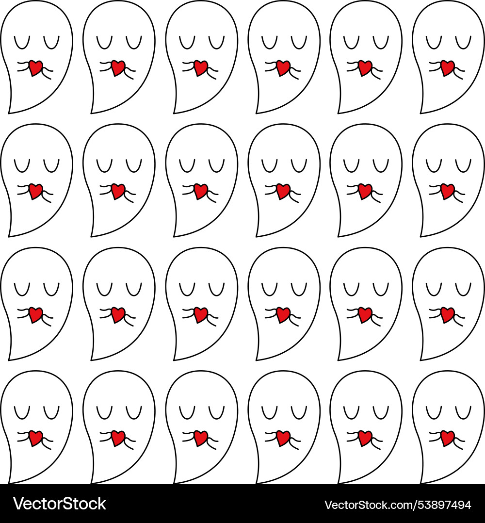 Retro halloween ghosts pattern texture background Vector Image