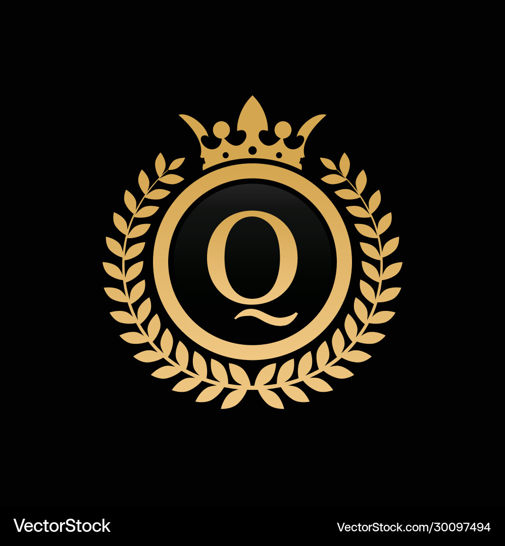 Royal Q Crown Logo Royalty Free Vector Image - VectorStock