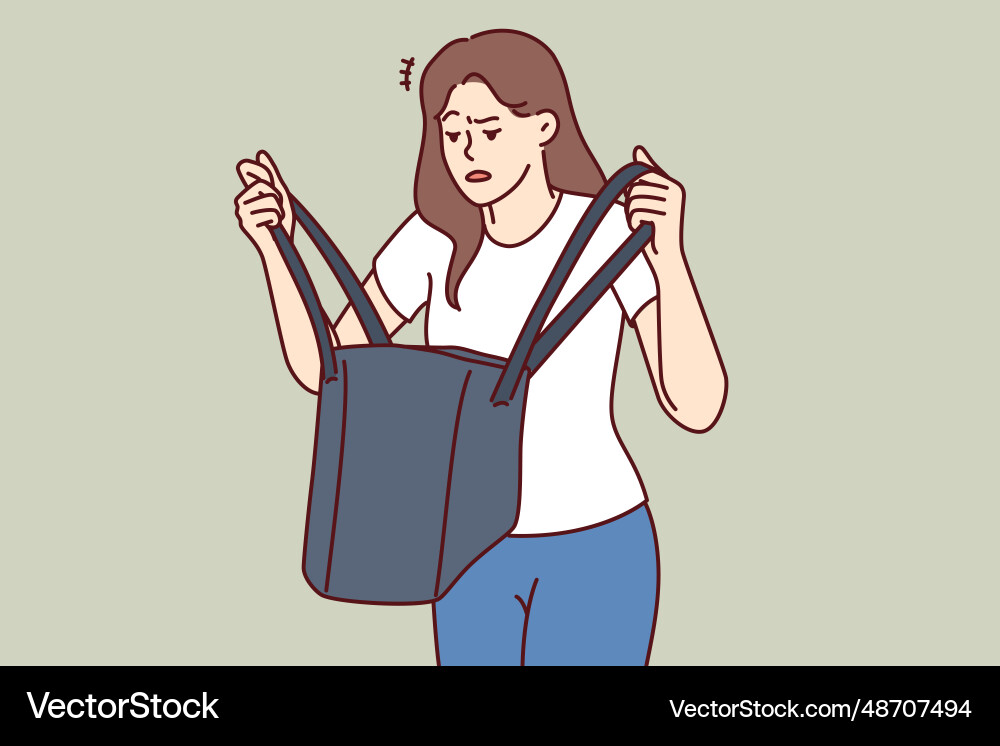 Woman Searching for Lost Keys Royalty Free Vector Image
