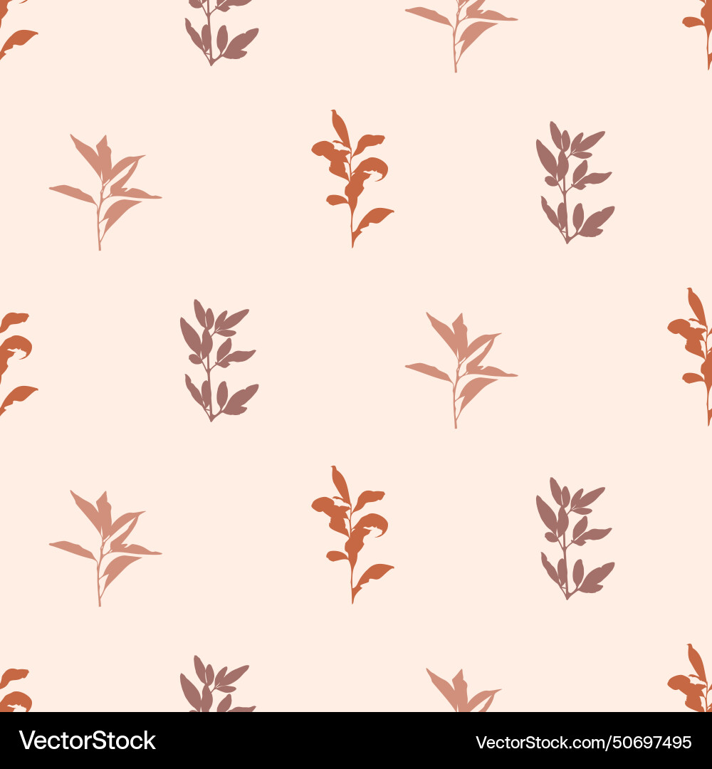 Botanical floral seamless pattern leaves branches Vector Image