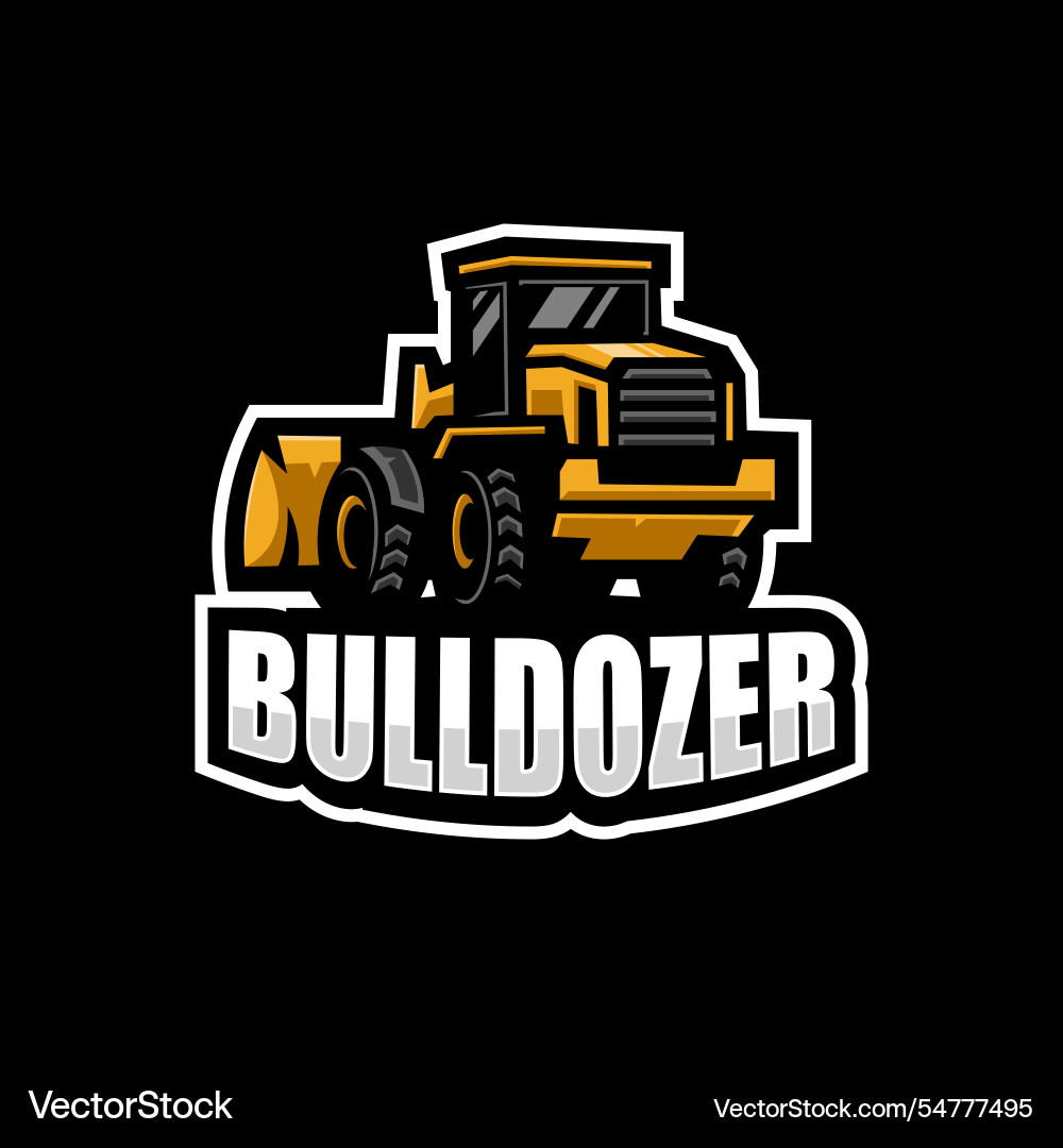 Bulldozer logo Royalty Free Vector Image - VectorStock